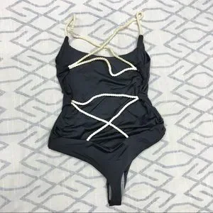 ayra | Swim | Nwot Ayra One Piece Navy Panama Swimsuit Stretchy Rope ...
